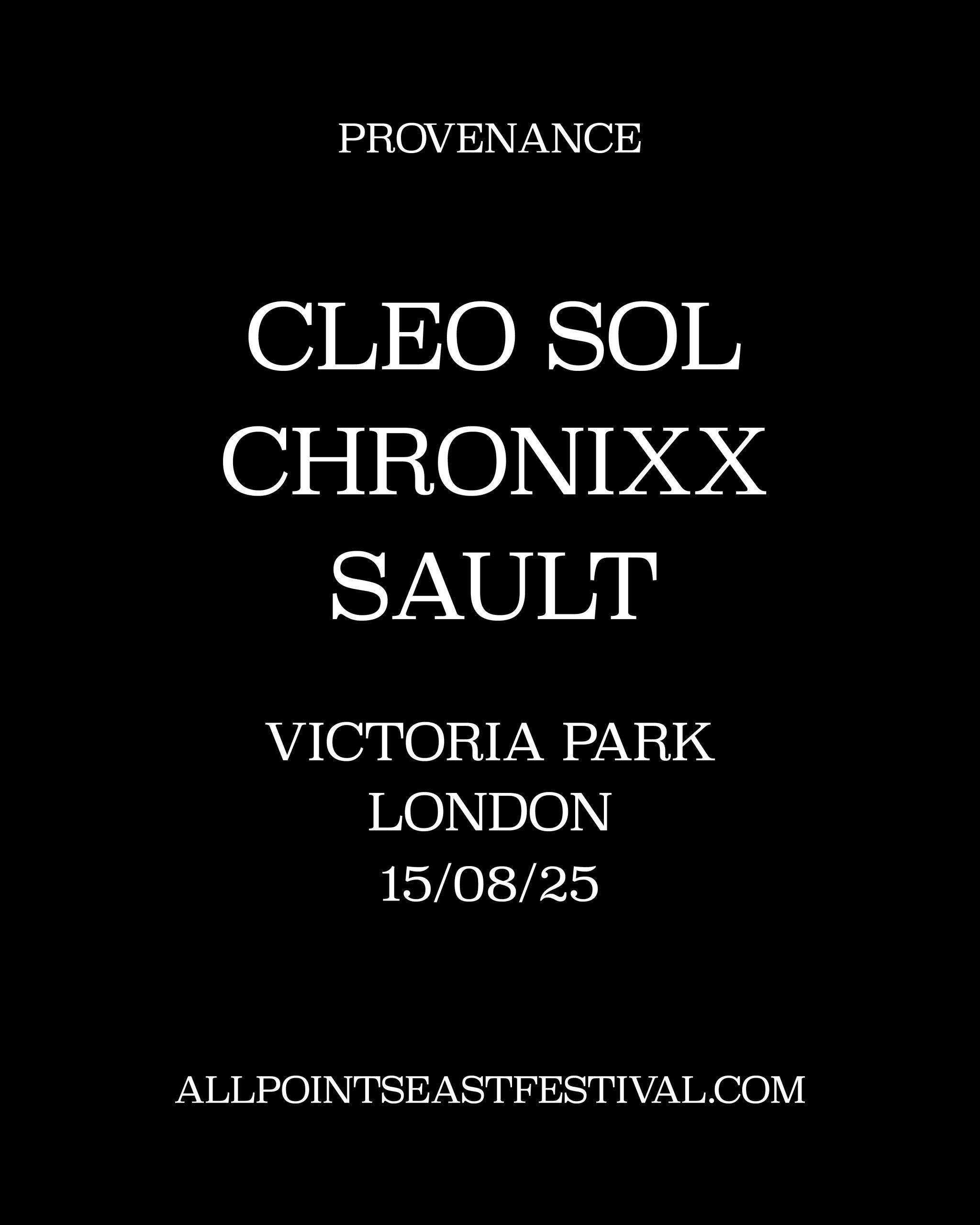 Cleo Sol, Chronixx and SAULT are going to play new All Points East ...