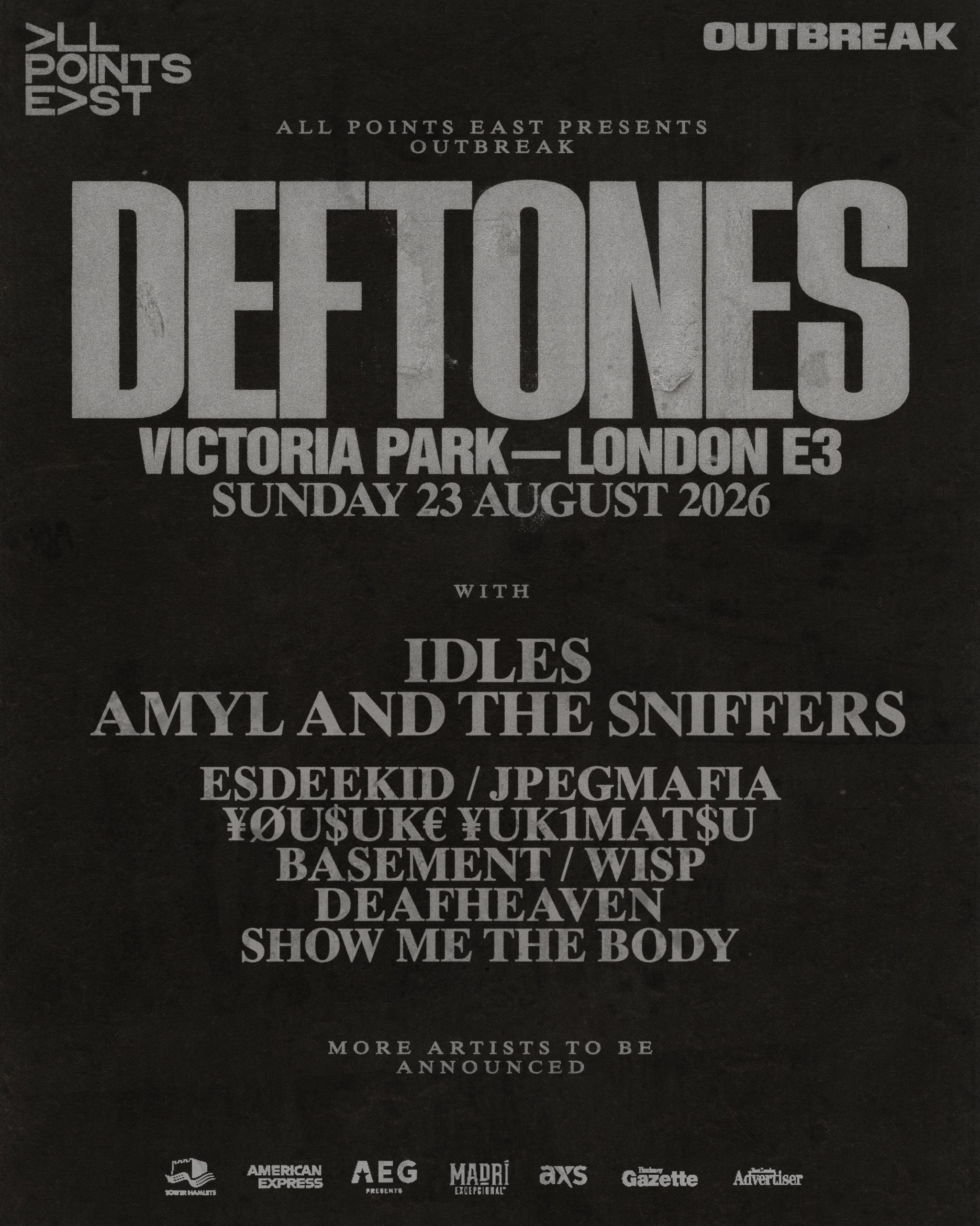 Deftones are going to headline All Points East x Outbreak Fest 2026 - Dork